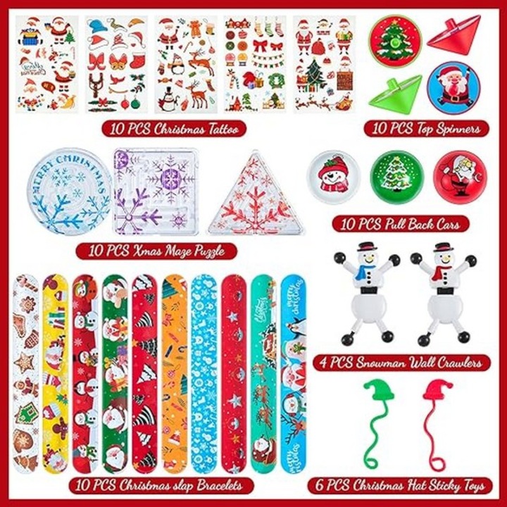 Set 60 accesorii, jucarii pentru Craciun 10 tatuaje, 10 bratari, 10 ...
