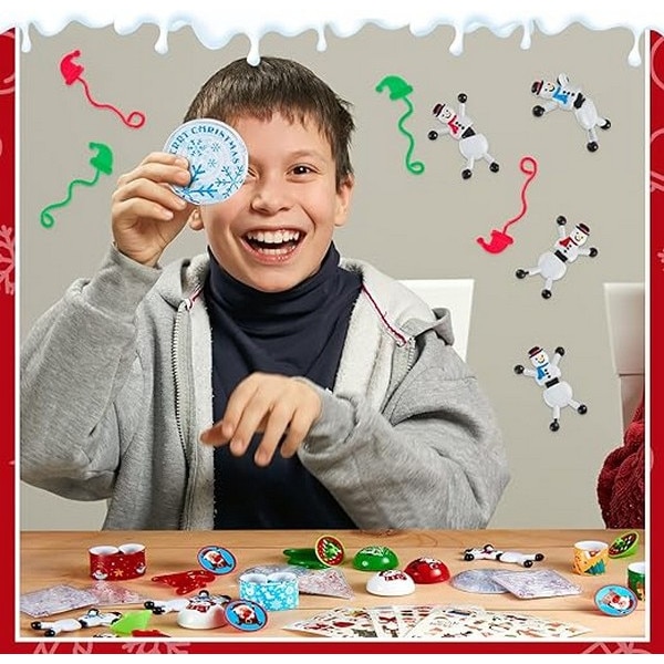 Set 60 accesorii, jucarii pentru Craciun 10 tatuaje, 10 bratari, 10 ...