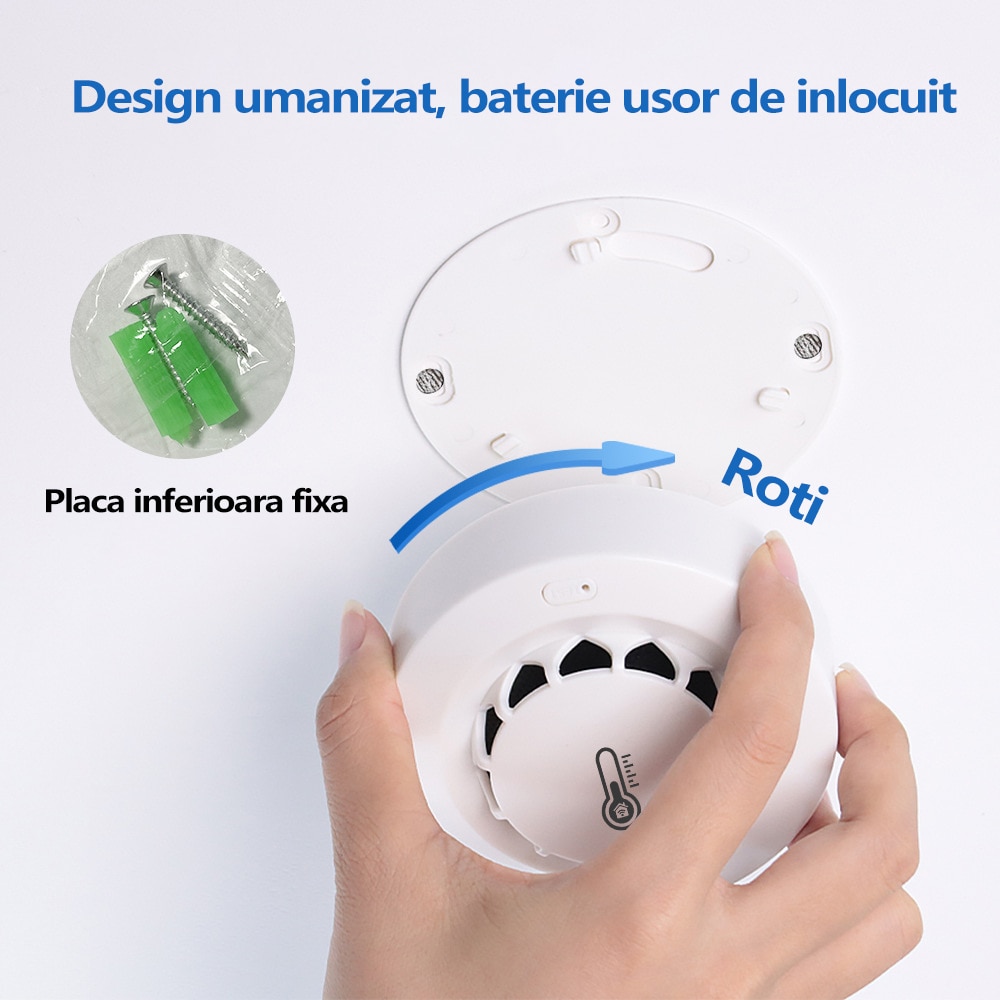 Detector 2 in 1 de fum si monoxid de carbon, Sundiguer, Alb - eMAG.ro