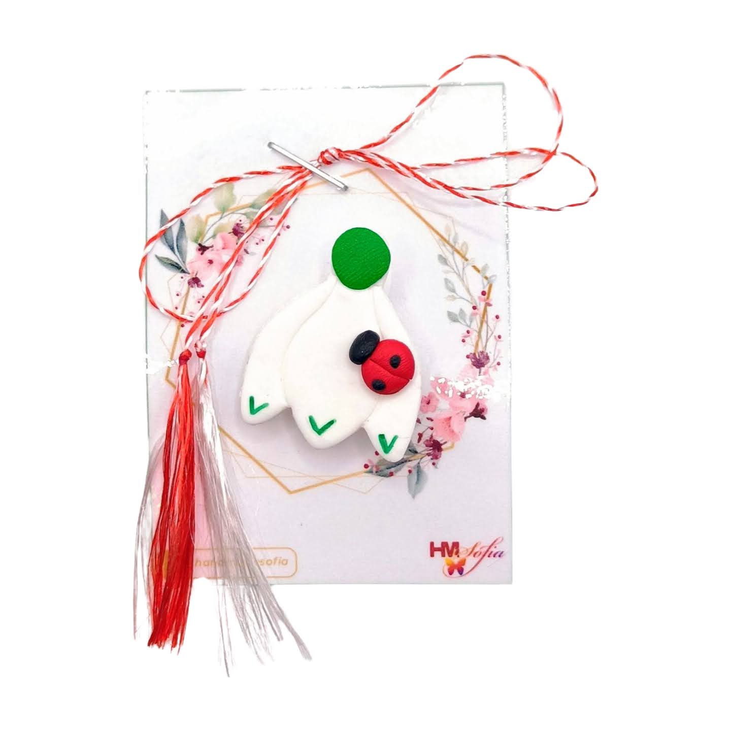 Martisor ghiocei cu gargarita, model traditional, handmade, cu ac de ...