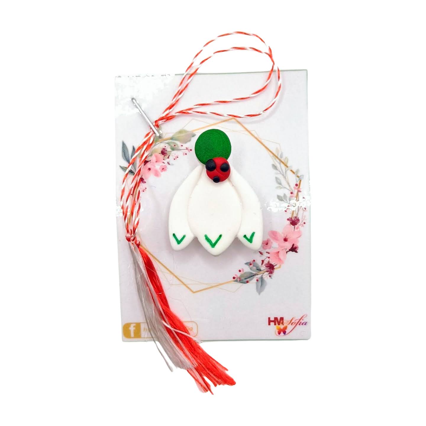 Martisor ghiocei cu gargarita, model traditional, handmade, cu ac de ...