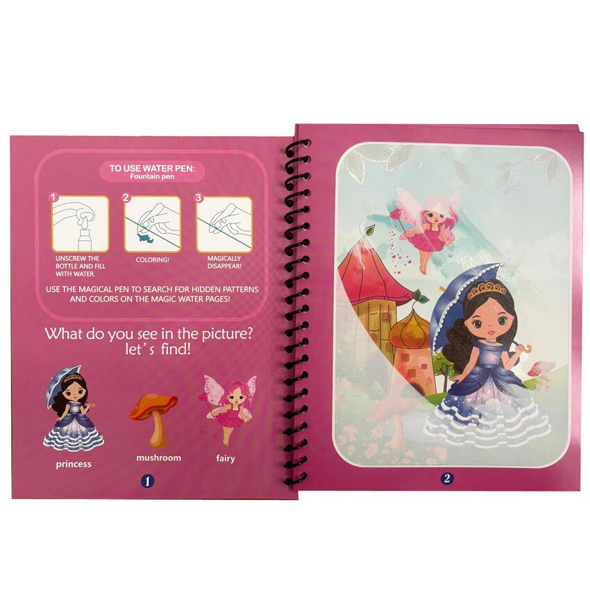 Carte de colorat cu apa tip Magic Book in limba engreza, Linomag ...