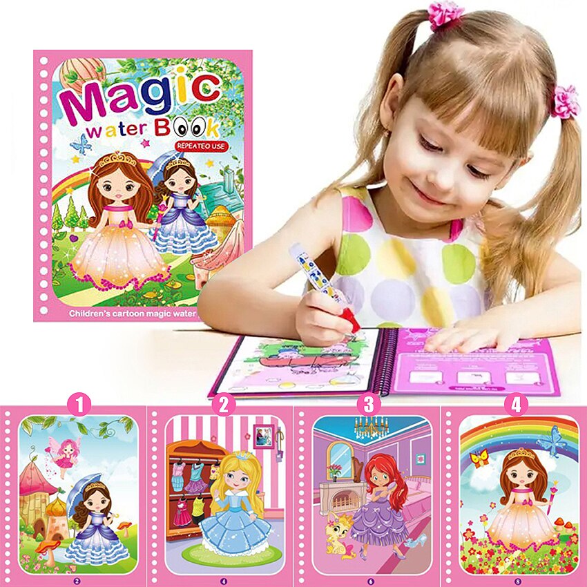 Carte de colorat cu apa tip Magic Book in limba engreza, Linomag ...