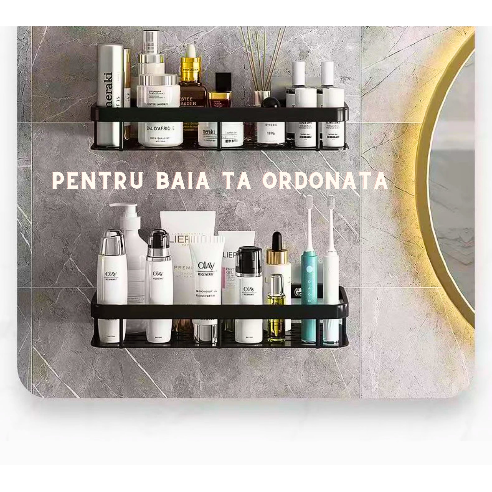 Raft de dus pentru baie, organizator bucatarie, organizare baie ...