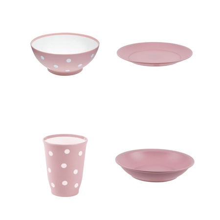 Set Vesela Plastic Roz Pal 4 Piese - eMAG.ro