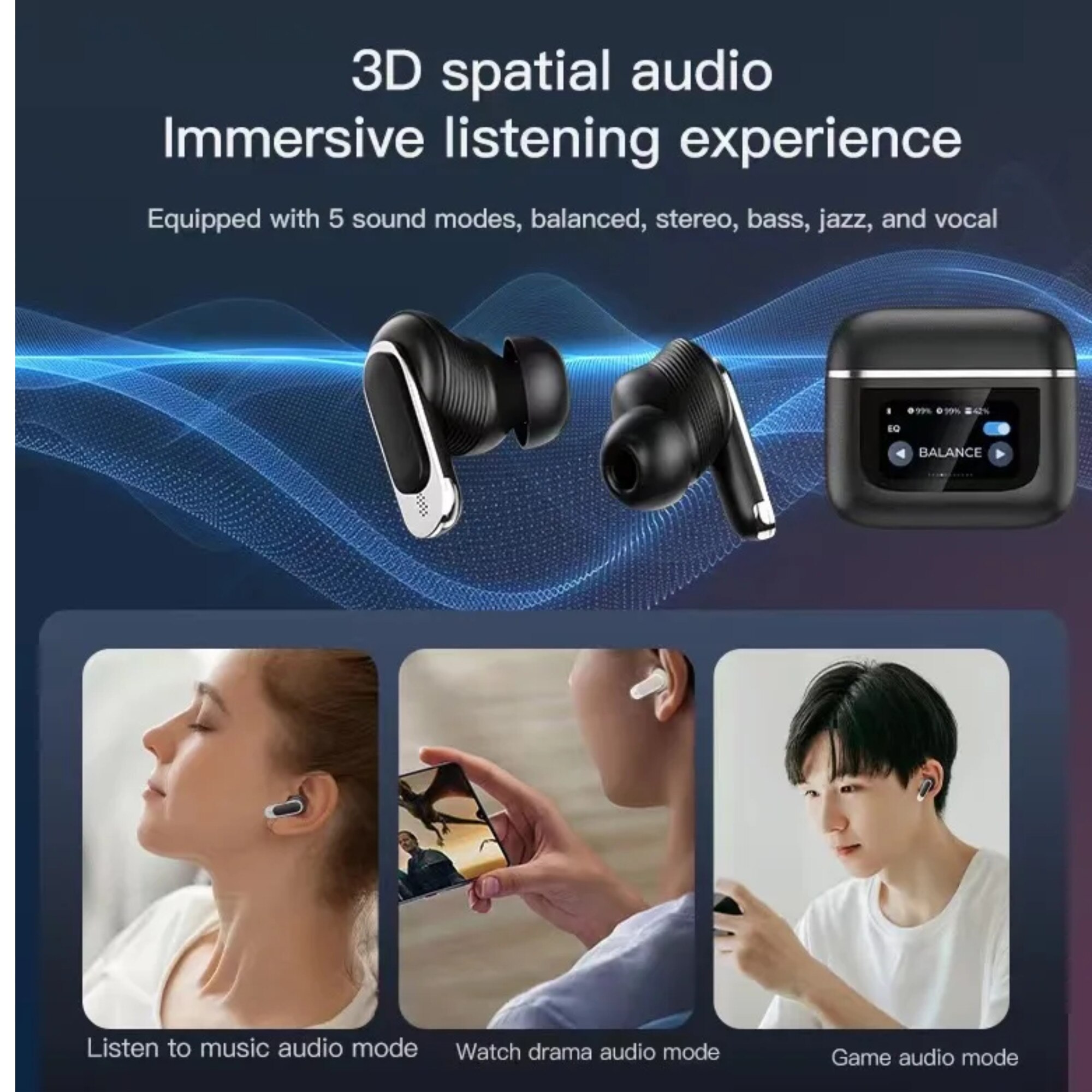 Casti Audio Wireless Bluetooth 5.4+ EDR ESL by Essential Level®, Cutie ...