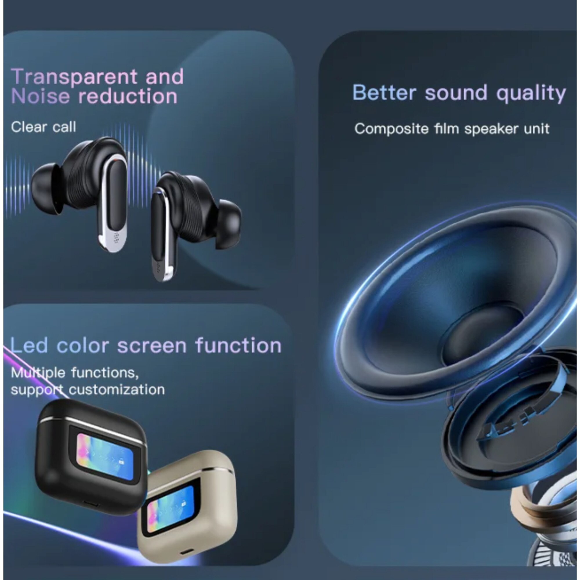 Casti Audio Wireless Bluetooth 5.4+ EDR ESL by Essential Level®, Cutie ...