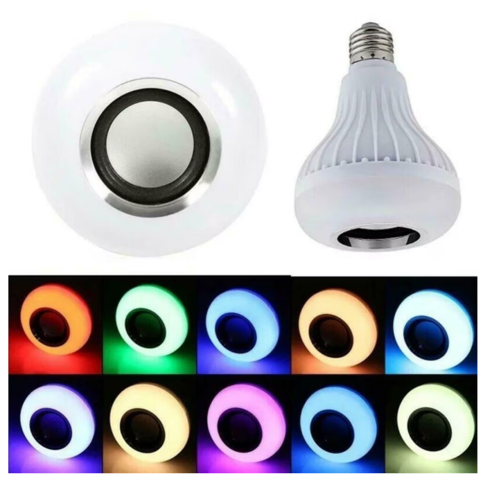 Bec inteligent cu difuzor, E27, tip boxa, 12W, bluetooth, controlabil ...