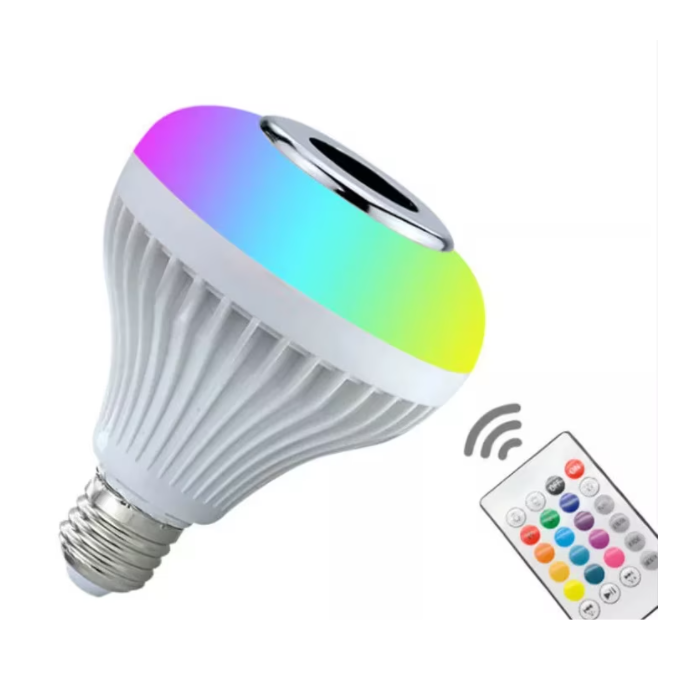 Bec inteligent cu difuzor, E27, tip boxa, 12W, bluetooth, controlabil ...