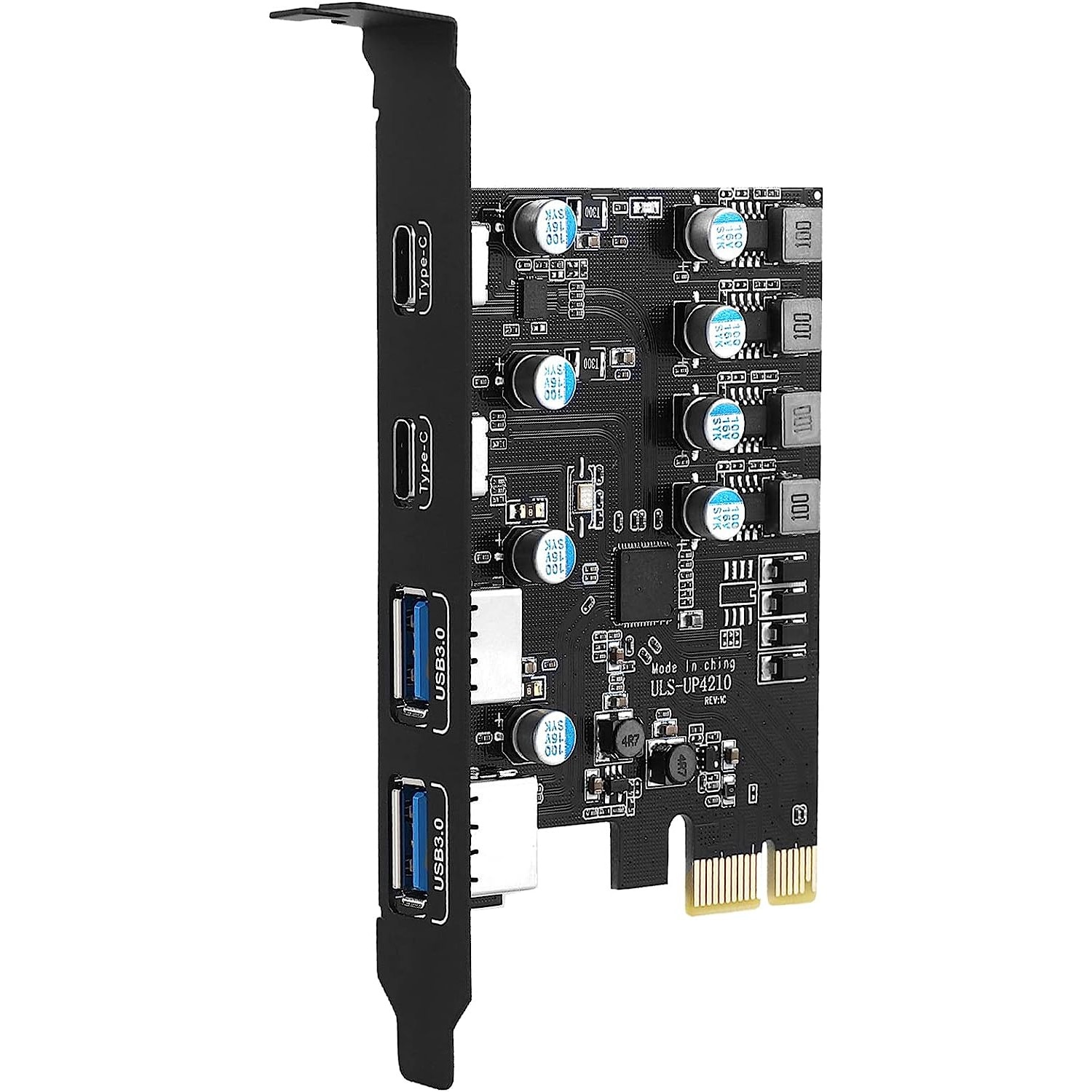 Adaptor card PCIe la USB 3.1 Type-C si USB-A (2x USB 3.2, 2x Type-C ...