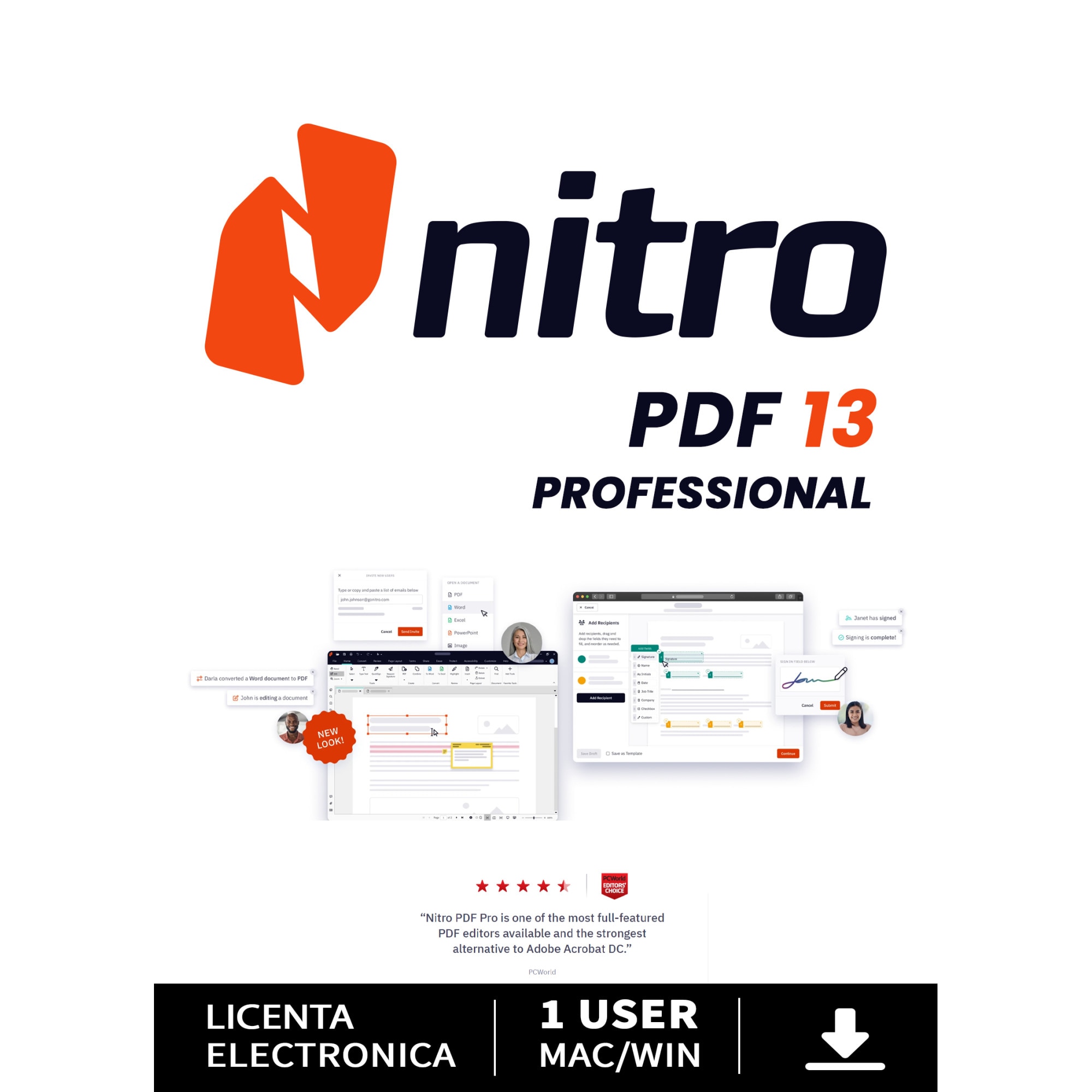 Nitro PDF Professional v.13, Mac/Windows, Licenta Electronica, 1 Dispozitiv - eMAG.ro