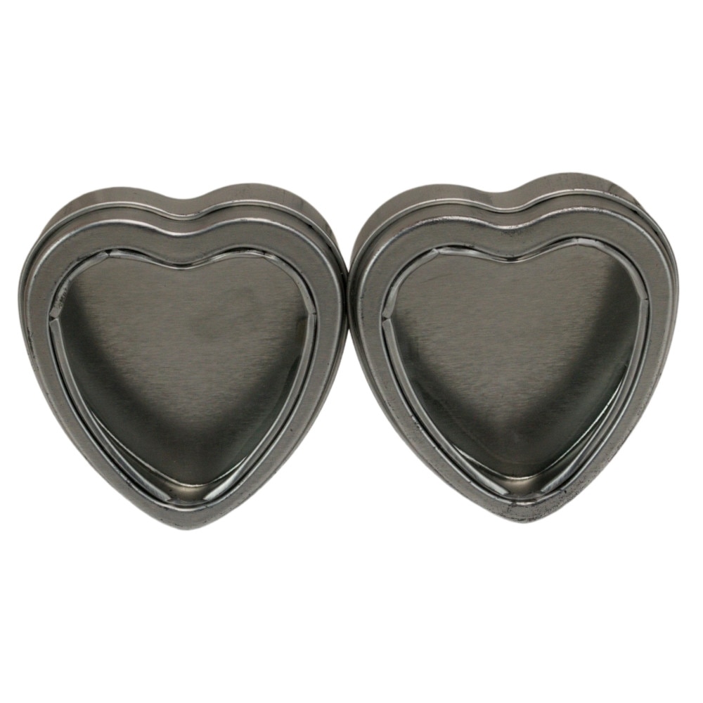 Set 2 cutie metalica inima pentru decor/depozitare, 5.5 x 5.5 x 2.5 cm ...