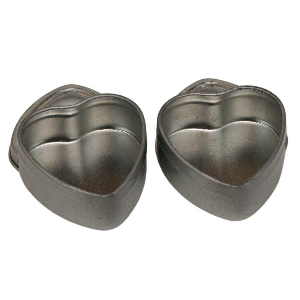 Set 2 cutie metalica inima pentru decor/depozitare, 5.5 x 5.5 x 2.5 cm ...