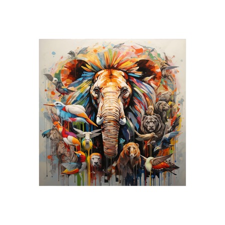 Tablou Canvas, Arta Abstracta cu Animale Exotice, 50x50 cm - eMAG.ro