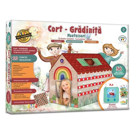 Cort pentru copii, model Gradinita Montessori - Idea, 125x105x105 cm ...
