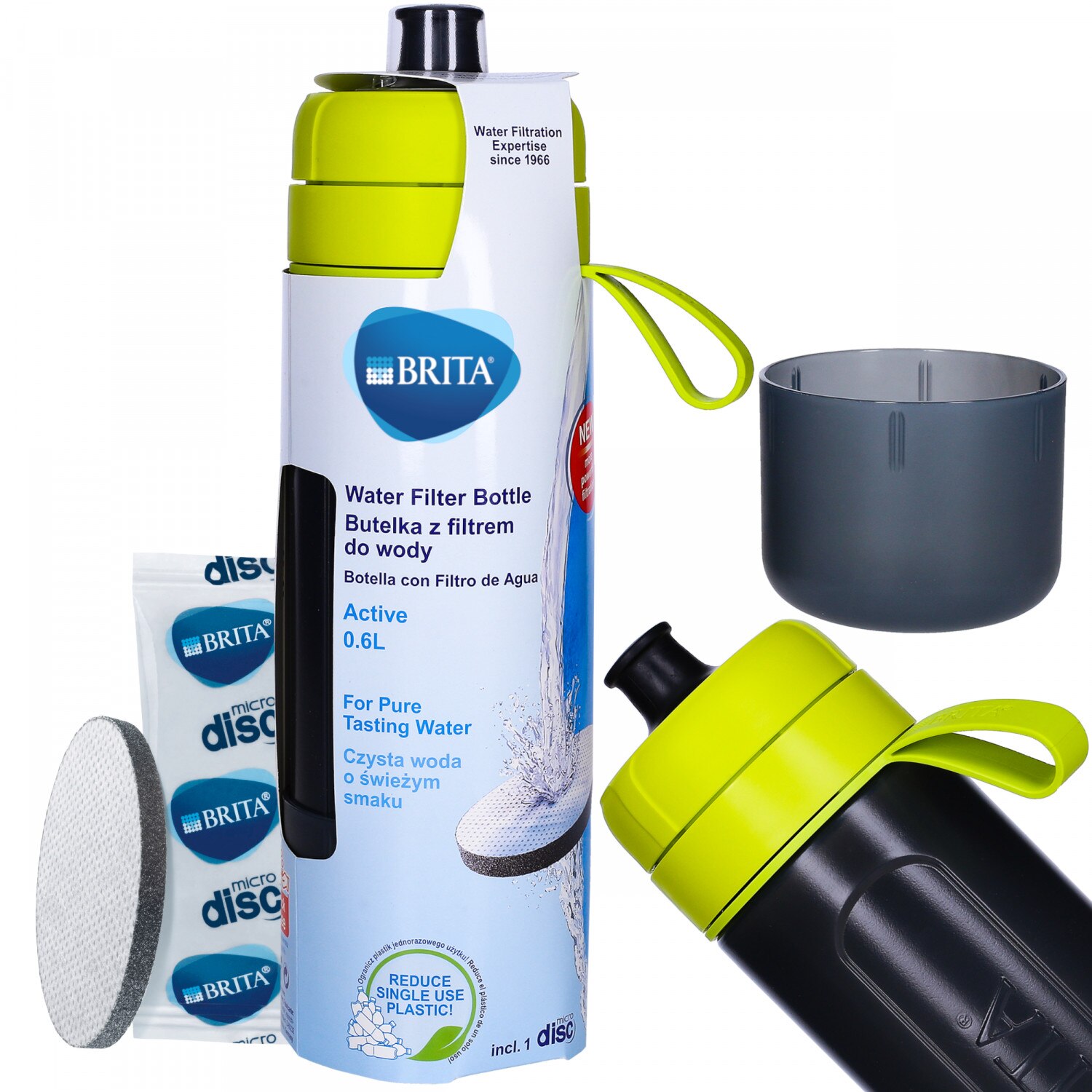 Filtru de apa, Brita, Negru/Galben, 600 ml - eMAG.ro