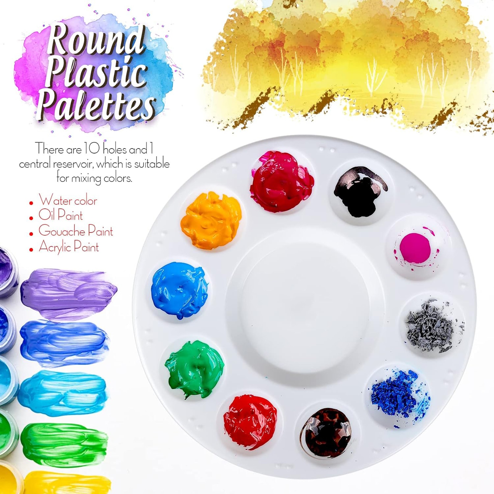 Set 5 paleta pictura, Axroad Mall, Cu 10 compartimente mici, 1 ...