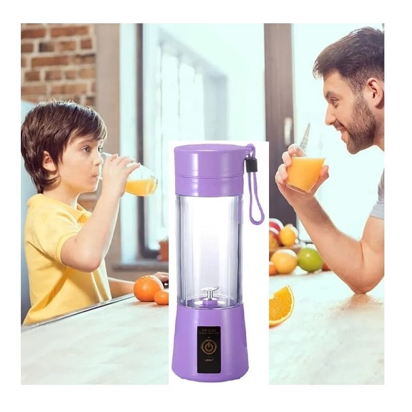 Mini Blender Portabil 380 ml, 6 Lame, Mov - eMAG.ro