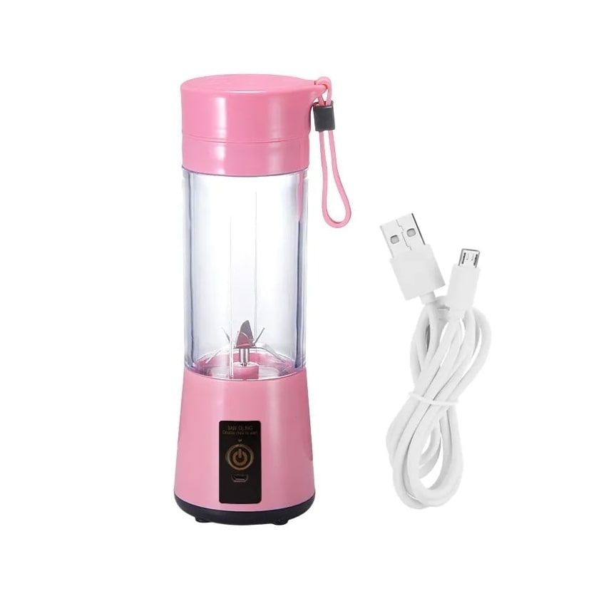 Mini Blender Portabil 380 ml, 6 Lame, Roz - eMAG.ro