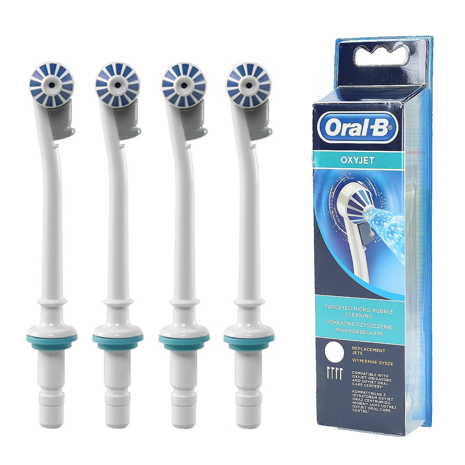 Set 4 Rezerve irigator bucal, Oral-B, Braun Oxyjet, ED17-4, Multicolor - eMAG.ro