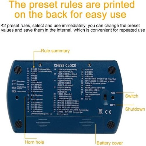 Ceas digital pentru sah, 161*100*62 mm, Plastic, multicolor - eMAG.ro