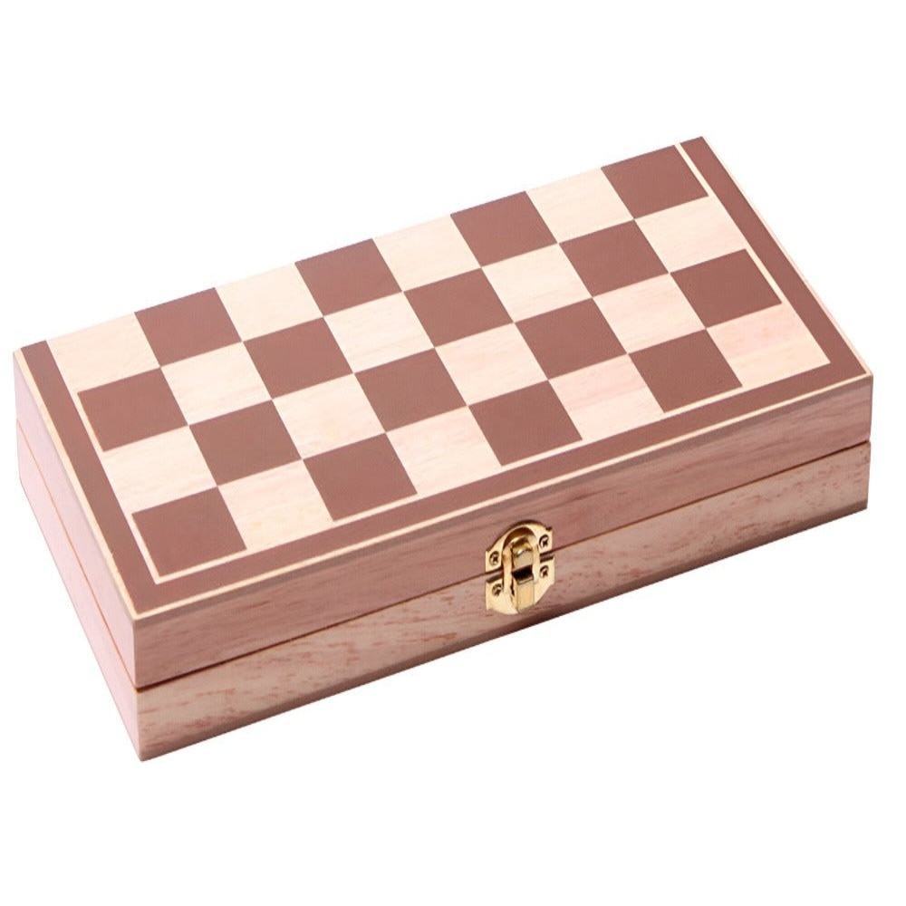 Joc Sah si Table Velixo®, din Lemn, Pliabil, Dame, Clasic, Antreneaza ...