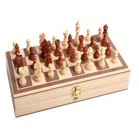 Joc Sah si Table Velixo®, din Lemn, Pliabil, Dame, Clasic, Antreneaza ...