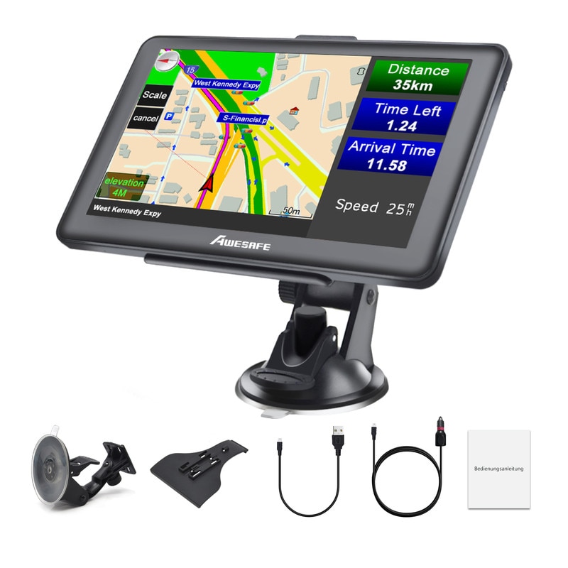 Sistem de navigatie GPS, AWESAFE, Ecran tactil 7 inch, Memorie Ram 256 ...