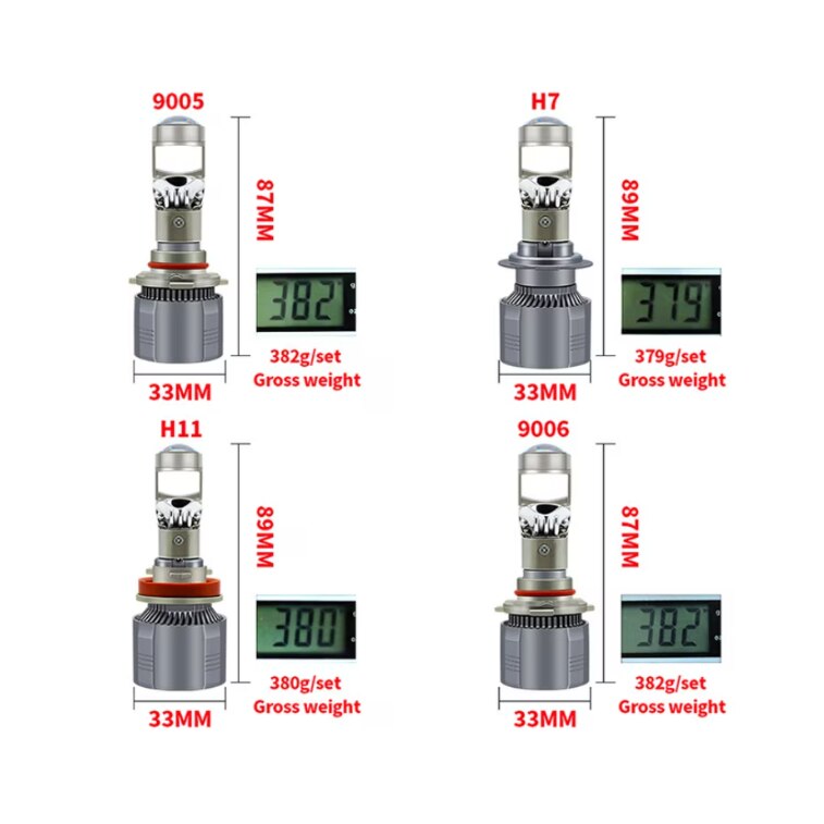 Set 2 Becuri LED H7 12V cu Lupa, 220W, 30000 Lm, 6000K Reflection ...