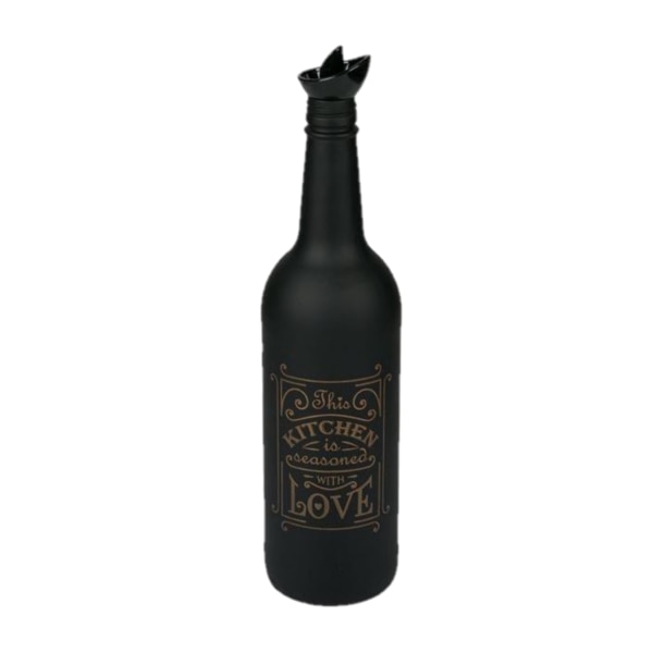 Recipient Ulei, Premium, Negru Mat, Imprimeu Bronz, 750 ml, Diametru 7 ...