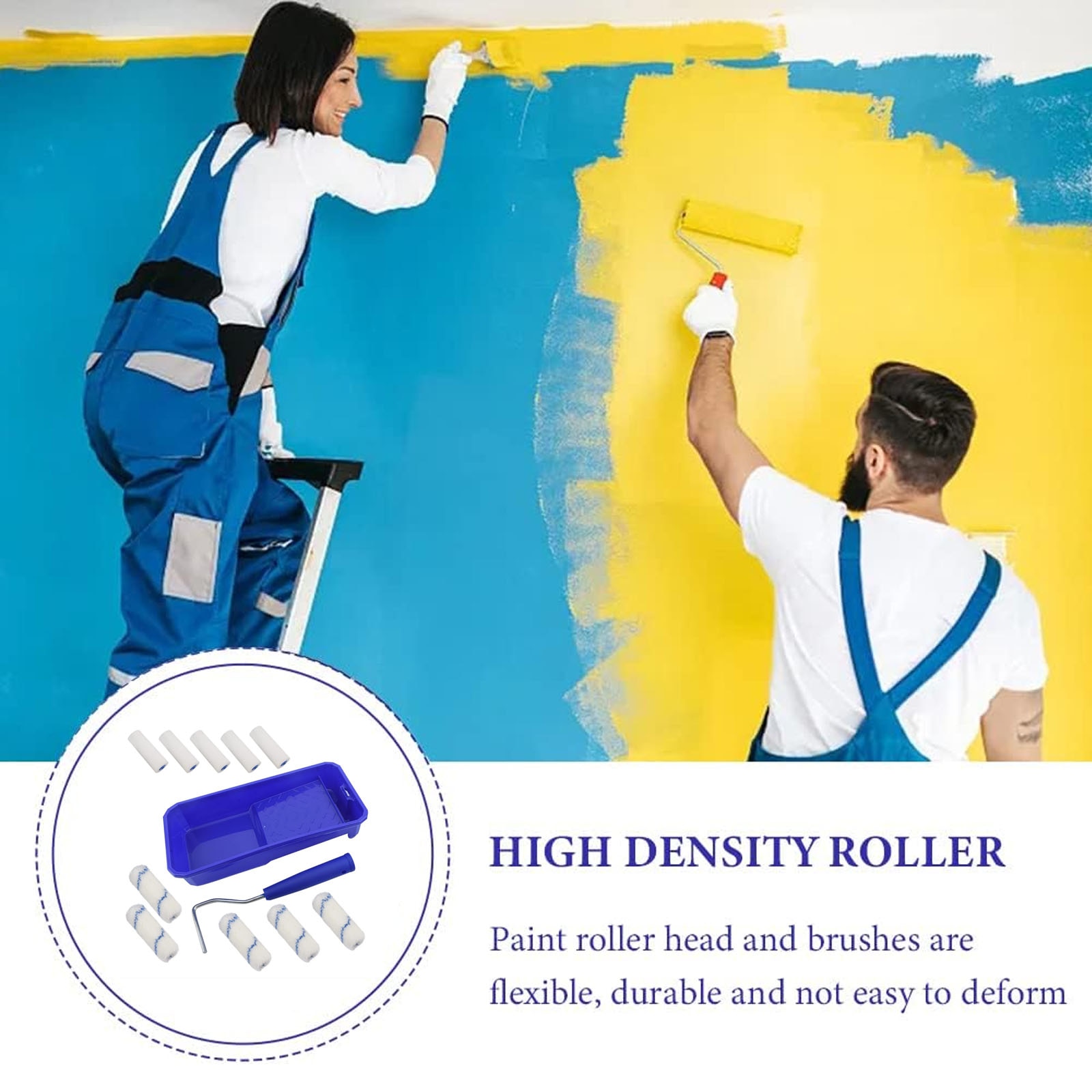 Set trafalet, Axroad Mall, 10 role pensula, Design ergonomic, Cu tava pentru vopsit, Usor de ...