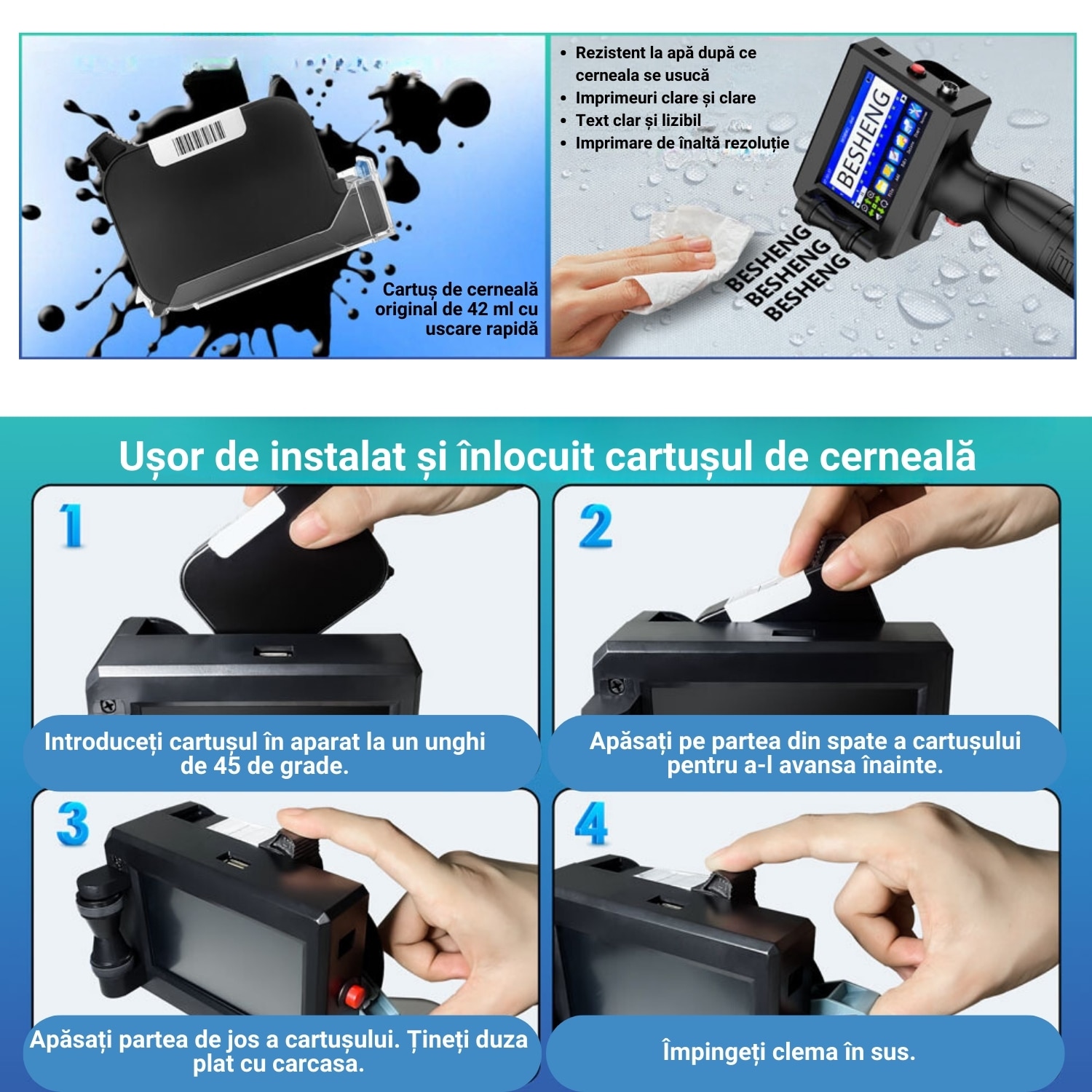 Imprimanta manuala portabila, tip Handheld, potrivit pentru suprafete ...