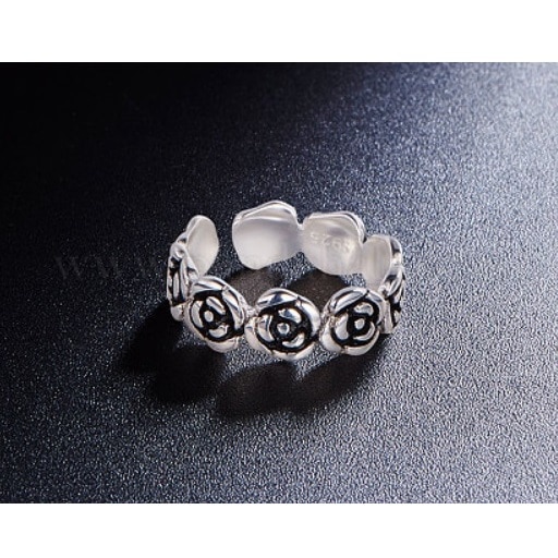 Inel dama argint 925 reglabil model trandafiri handmade Dual Stax - eMAG.ro