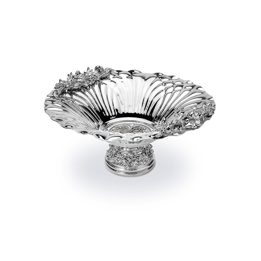 Fructiera argintata Venus, cu baza decorata, D32cm - eMAG.ro