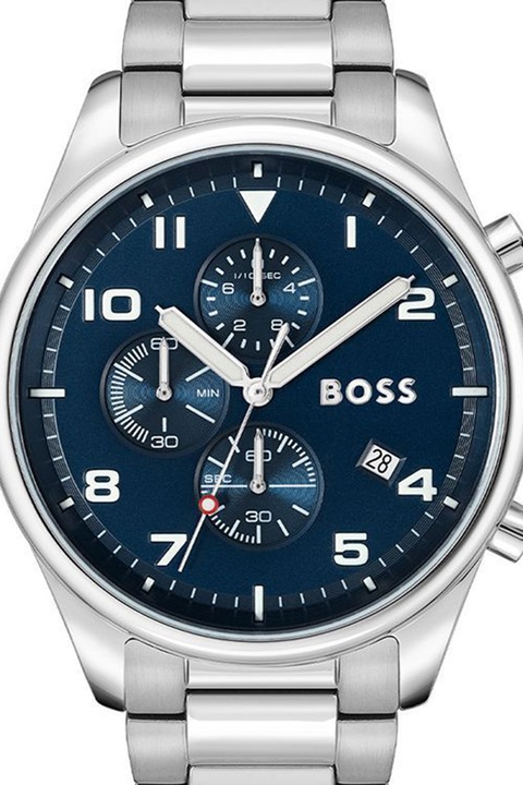 BOSS, Часовник от неръждаема стомана с хронограф, Сребрист - eMAG.bg