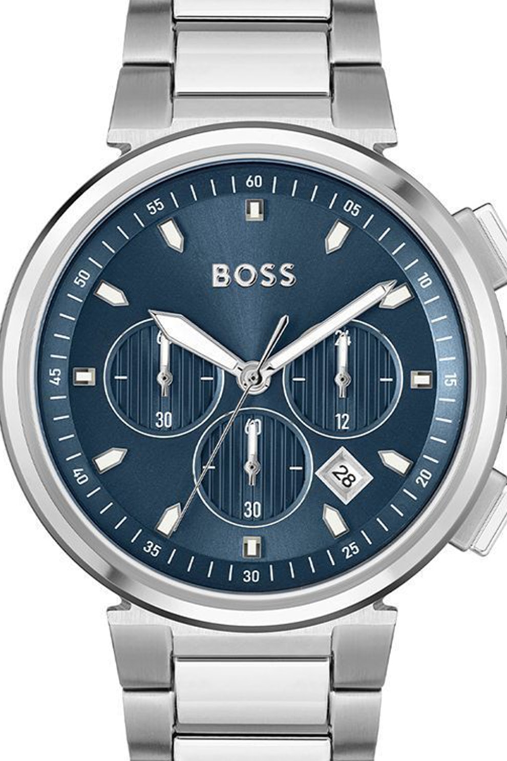 BOSS, Часовник от неръждаема стомана с хронограф, Сребрист - eMAG.bg