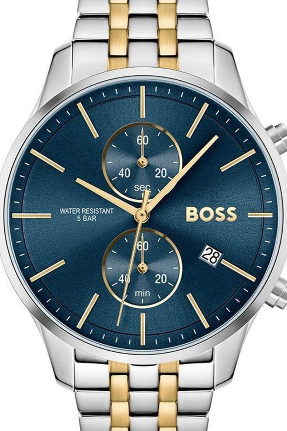 BOSS, Ceas cronograf din otel inoxidabil, Argintiu, Auriu - eMAG.ro