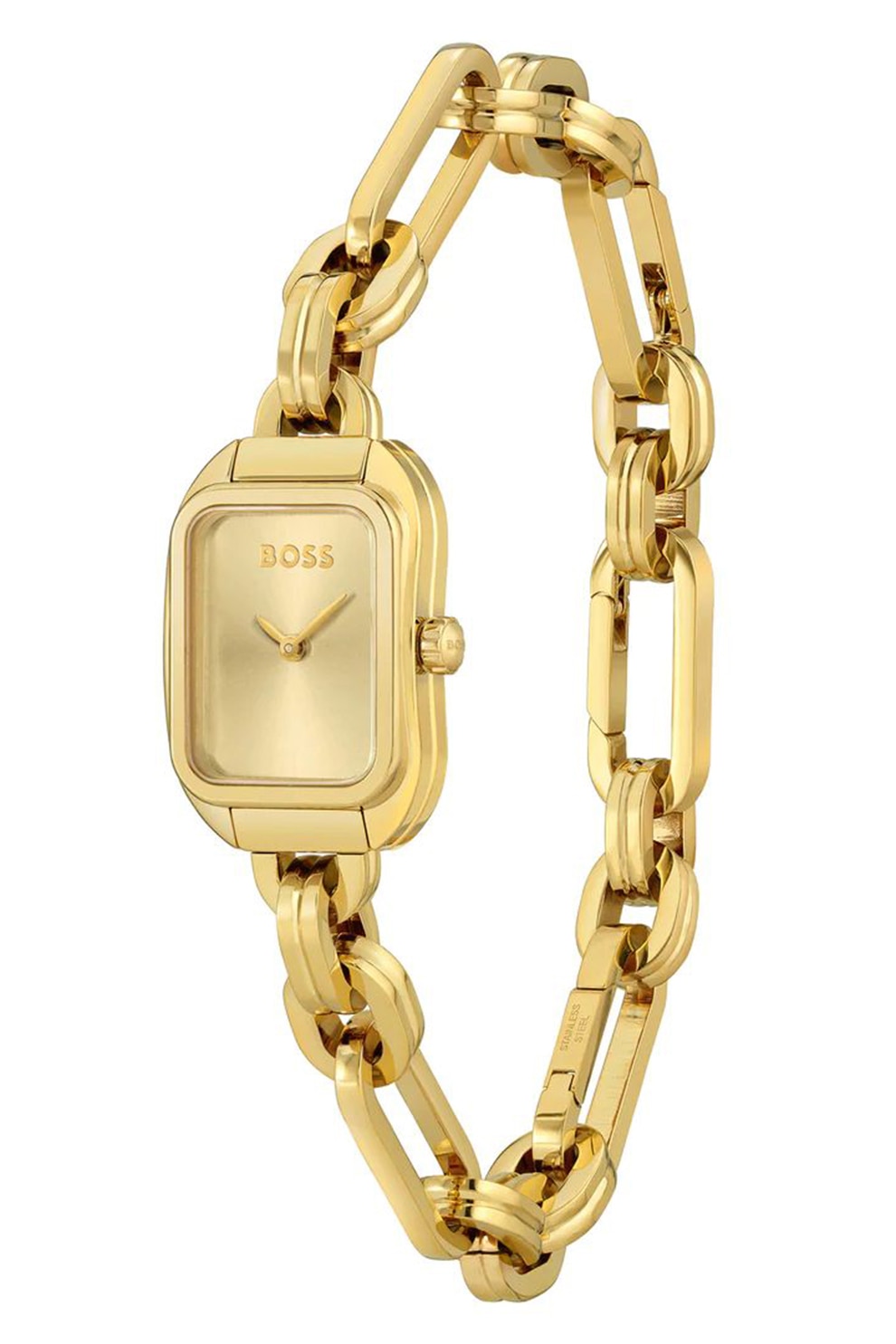 BOSS, Часовник от неръждаема стомана с лого, Златист - eMAG.bg
