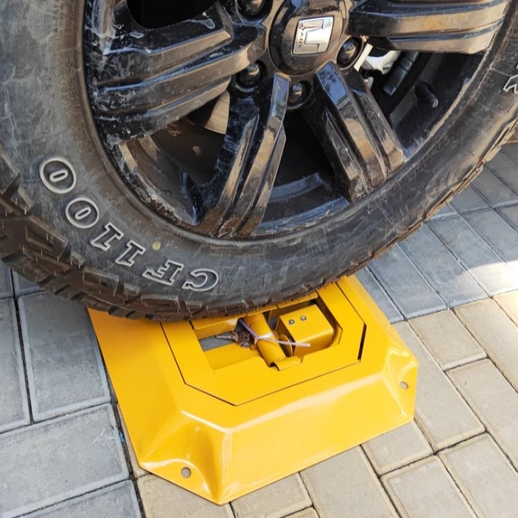 Blocator parcare batant, manual, rectangular, 7kg, Galben - eMAG.ro