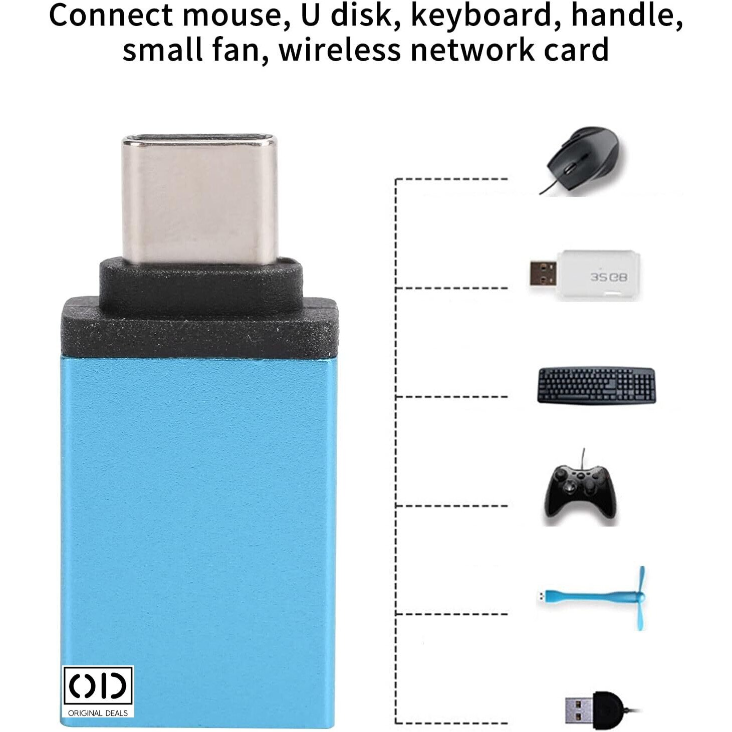Hub Usb cu 3 Porturi si Adaptor Usb Tip C si Usb 3.0, Viteza Transfer ...