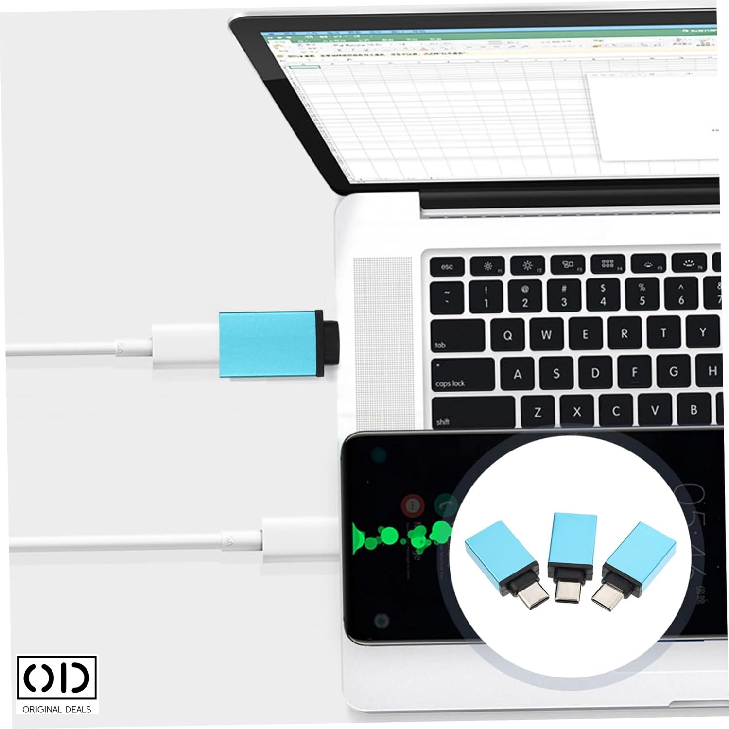 Hub Usb cu 3 Porturi si Adaptor Usb Tip C si Usb 3.0, Viteza Transfer ...