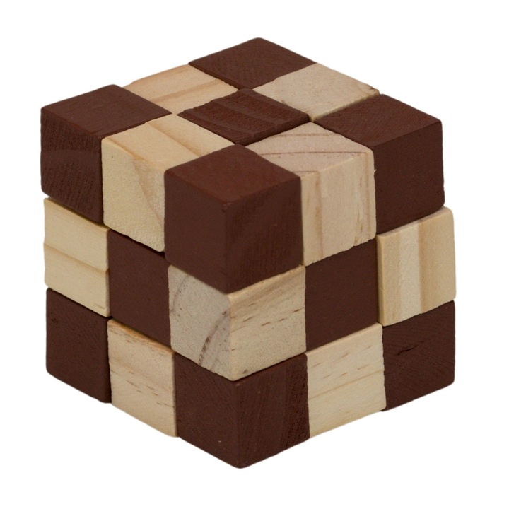 Joc logic Cub, sarpe maro, lemn, OnemisFlot - eMAG.ro