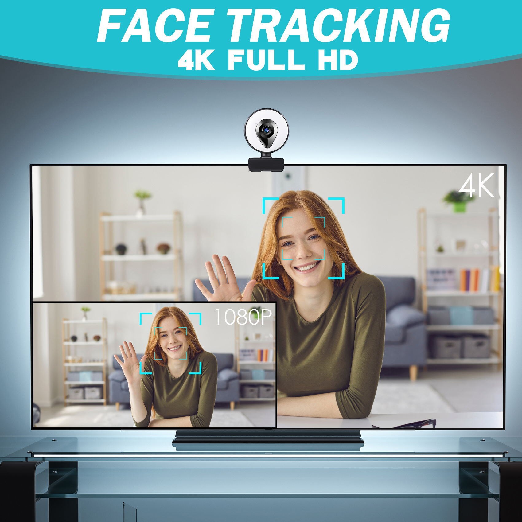 Webcam 4K Full HD, IMODIX®, 8 Milioane De Pixeli, 3 Tipuri De Lumina ...