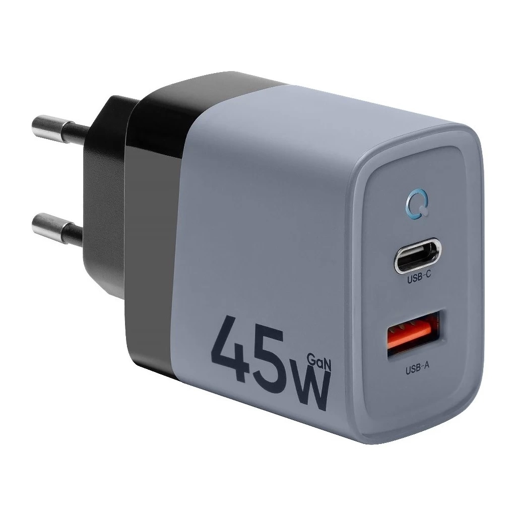 Incarcator tactic Microgrid GaN 45W, USB-A + Type-C, gri - eMAG.ro