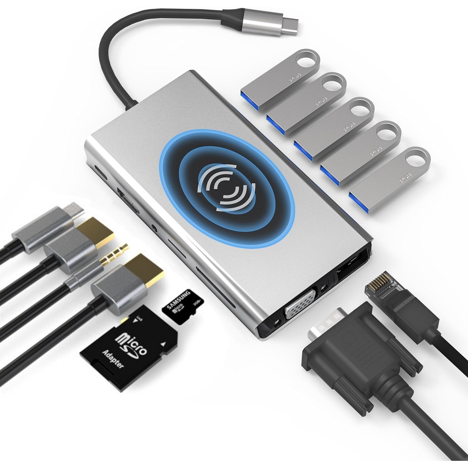 14 Az 1 ben Adapter MOSMAOO Vezet k N lk li T lt s 1 X 1000 Mbps 14-az-1-ben-adapter-mosmaoo-vezet-k-n-lk-li-t-lt-s-1-x-1000-mbps