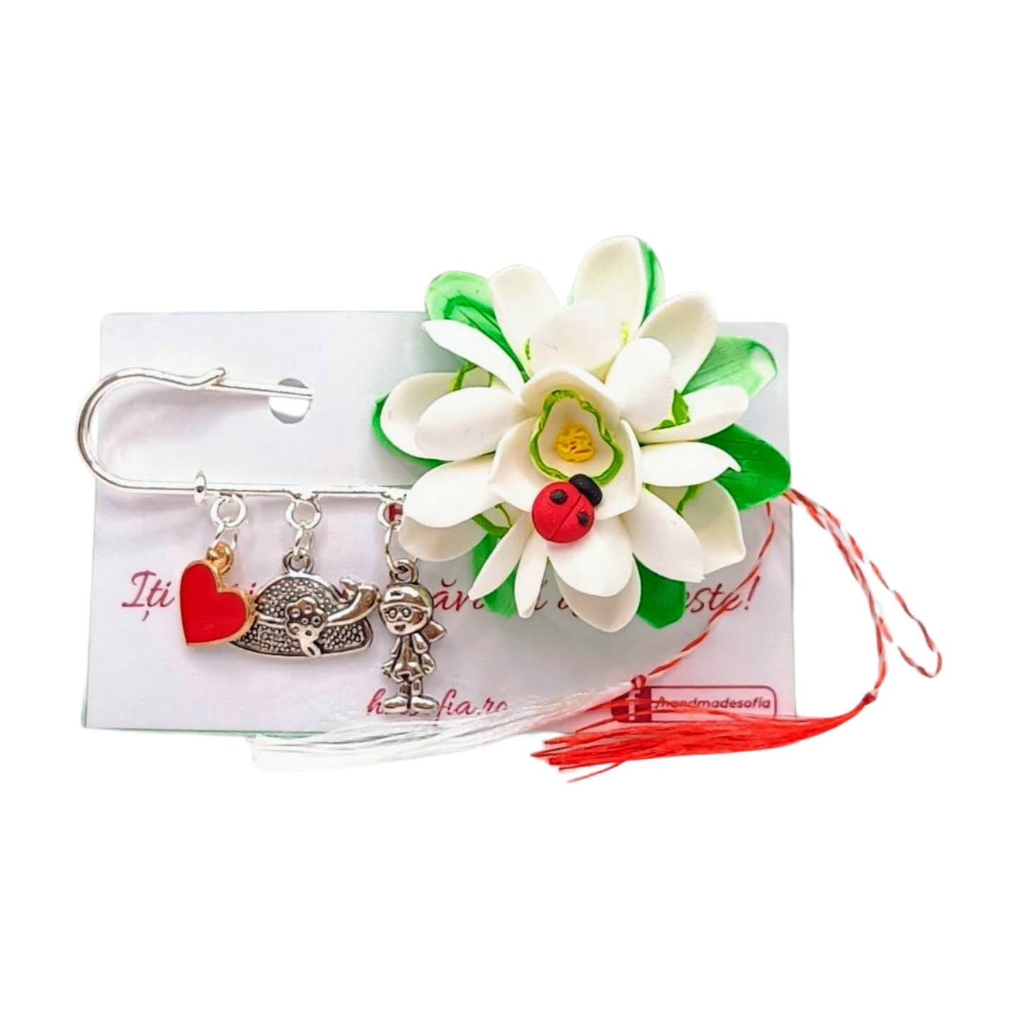 Martisor Brosa, buchet de ghiocei, dimensiune mare, handmade, brosa ...