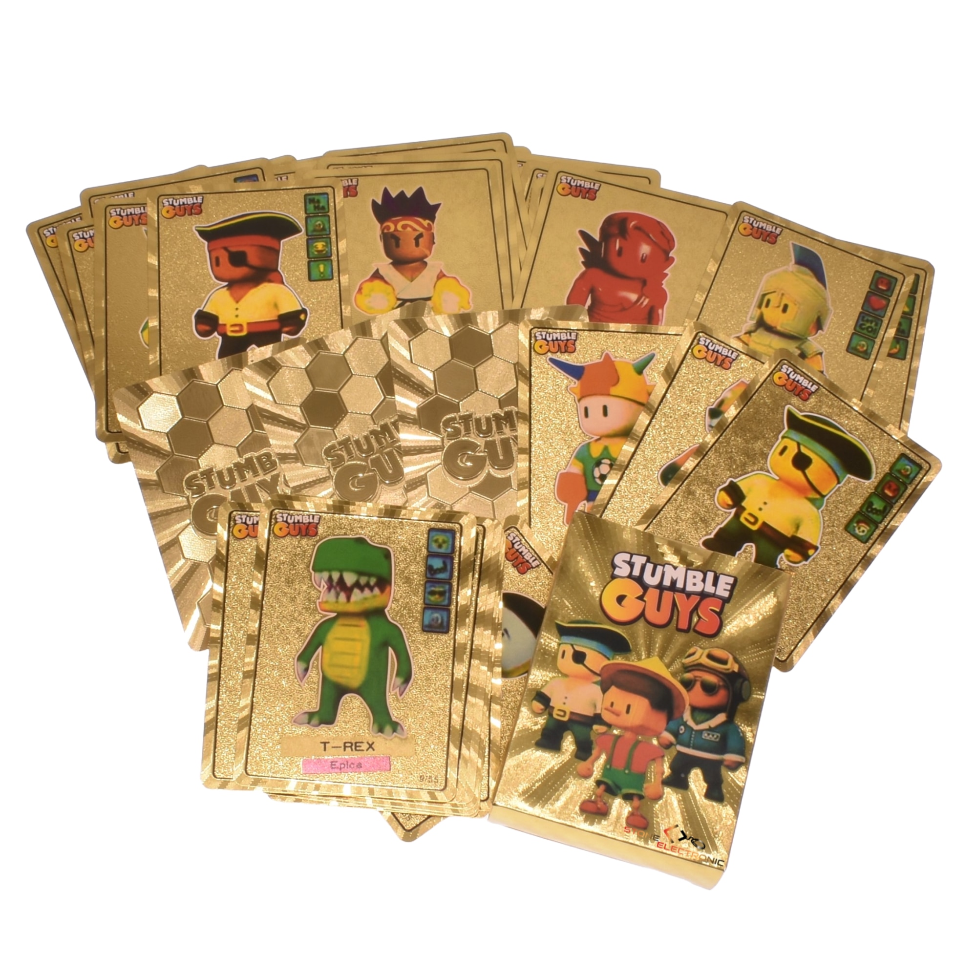 Set 55 carduri Stumble Guys Stone®, Puppet, Hologram, Gold - eMAG.ro