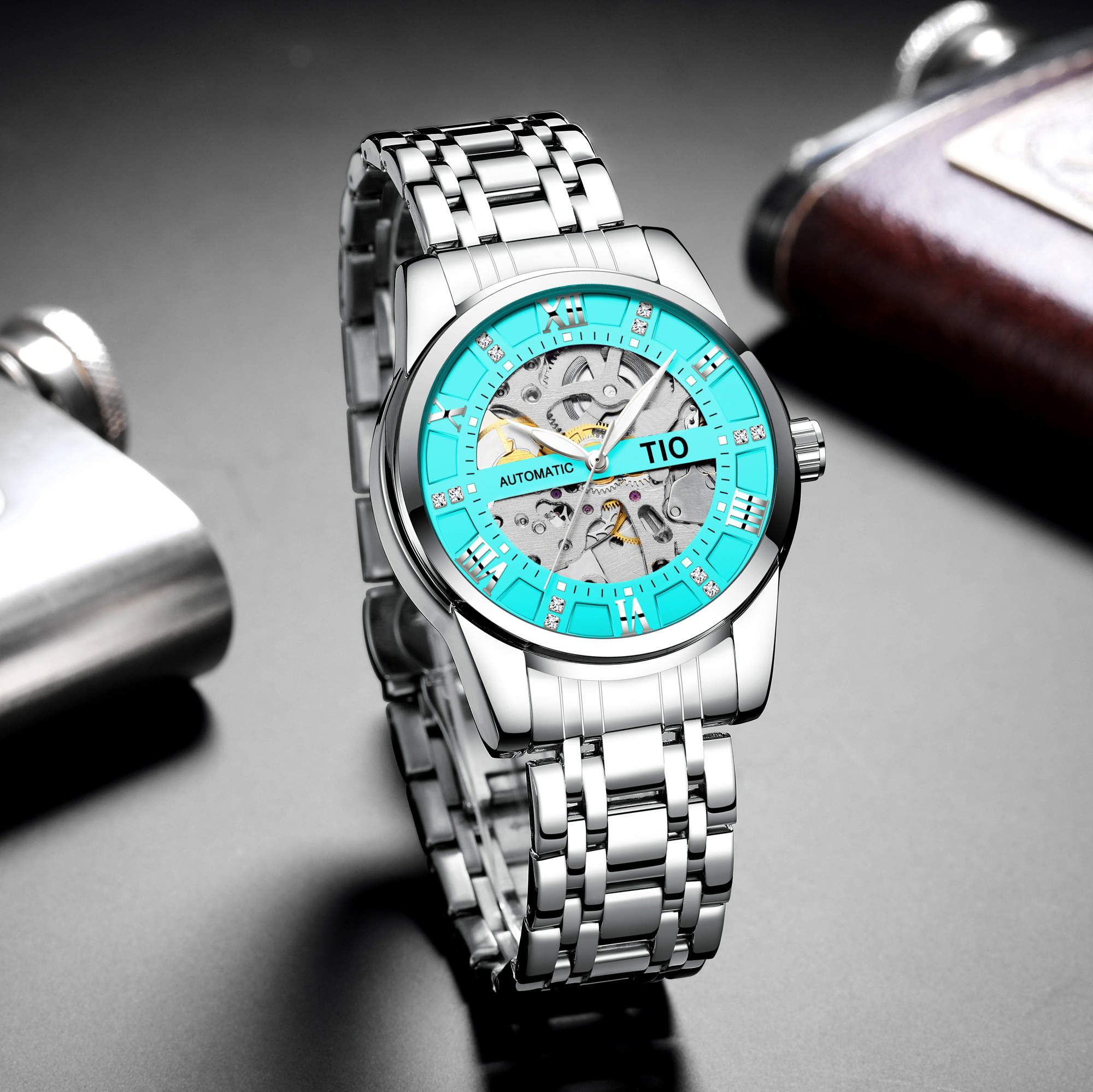 Ceas barbatesc TIO, Ceas de mana mecanic automatic, Clasic, Indici ...