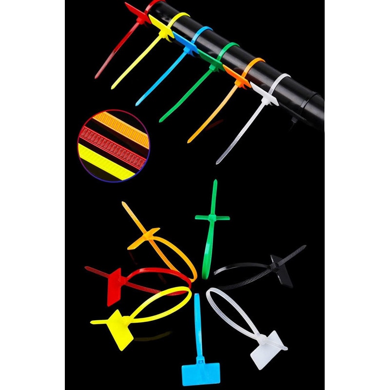 Set 100 etichete cabluri, Nylon, Multicolor - eMAG.ro