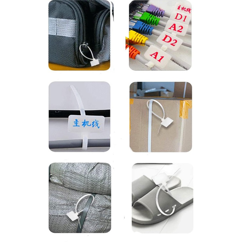 Set 100 etichete cabluri, Nylon, Multicolor - eMAG.ro